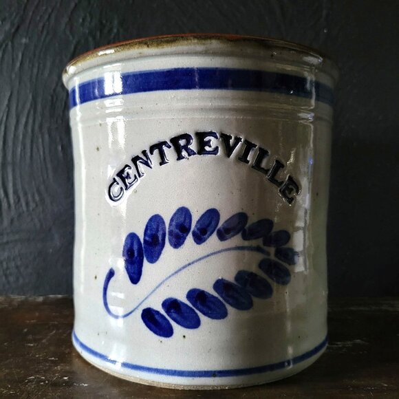 Mark Essig | Kitchen | Vtg Mark Essig Stoneware Crock Centreville ...